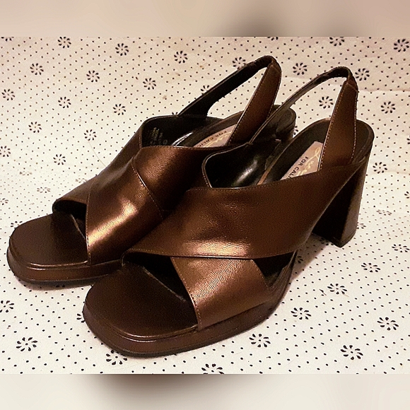 Calico | Shoes | Silky Leather Slingback 3 Heels With Sheen | Poshmark